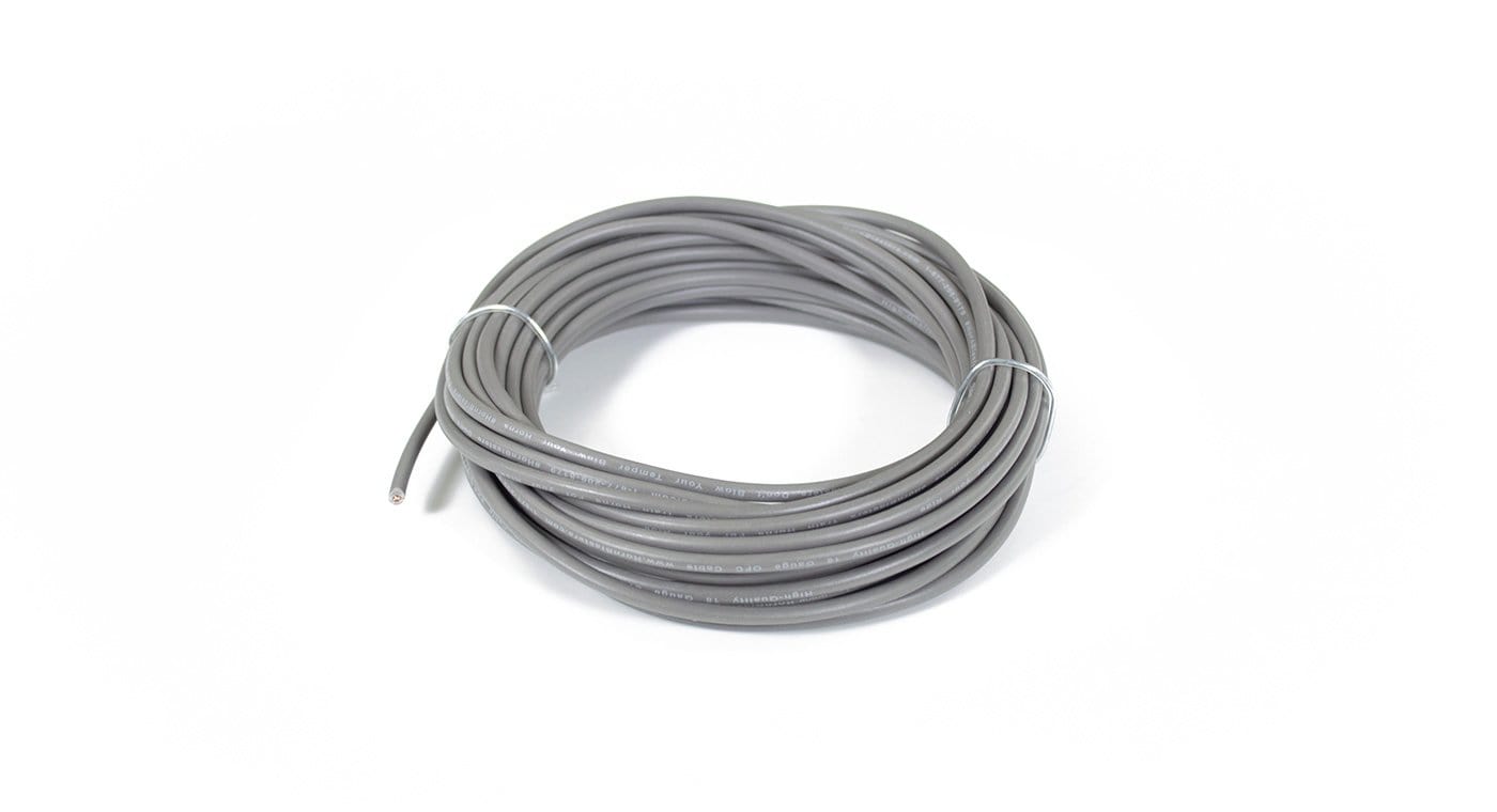 18 Gauge (18 AWG) Grey Wire - 22' Roll | 5-10 Amps – HornBlasters